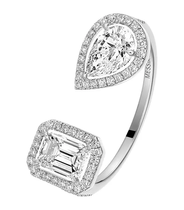 Messika My Twin White Gold And Diamond Toi Et Moi Ring - Silver