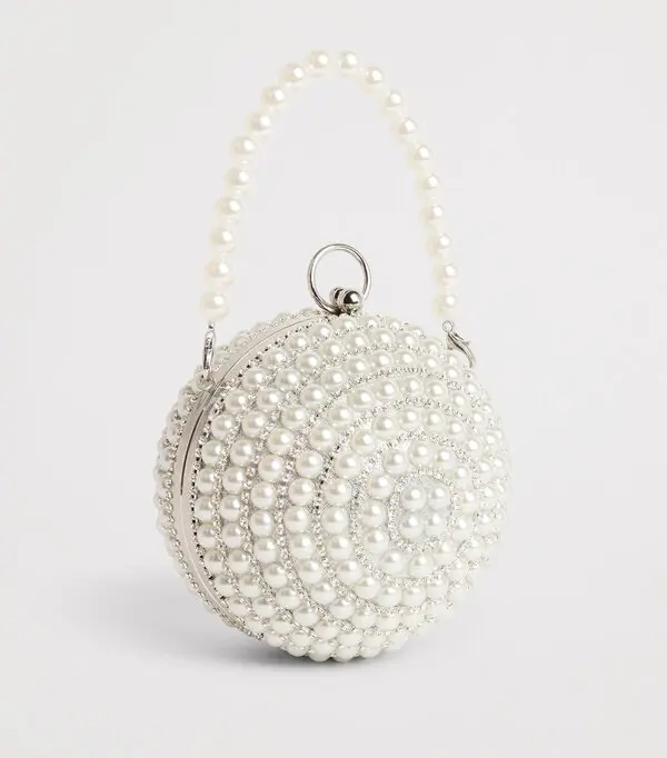 DAVID CHARLES Faux Pearl Embellished Cross-body Bag