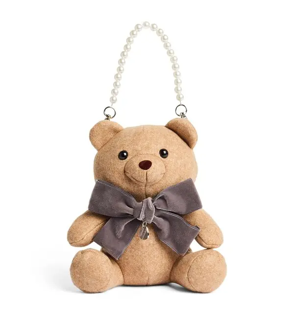 Monnalisa Teddy Plush Shoulder Bag - Beige