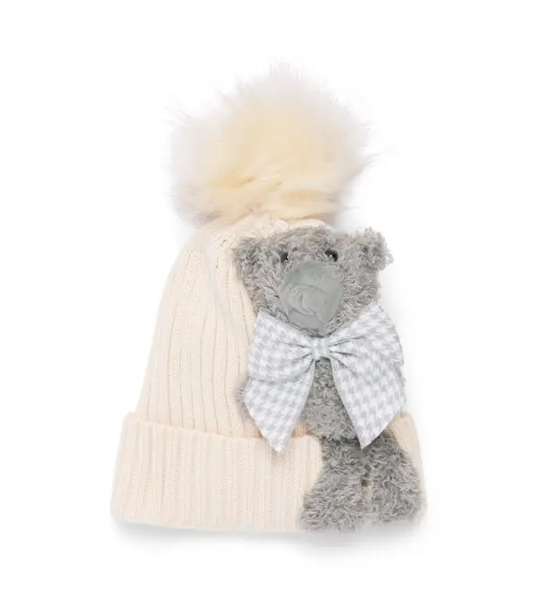 Monnalisa Wool-blend Teddy Hat - White