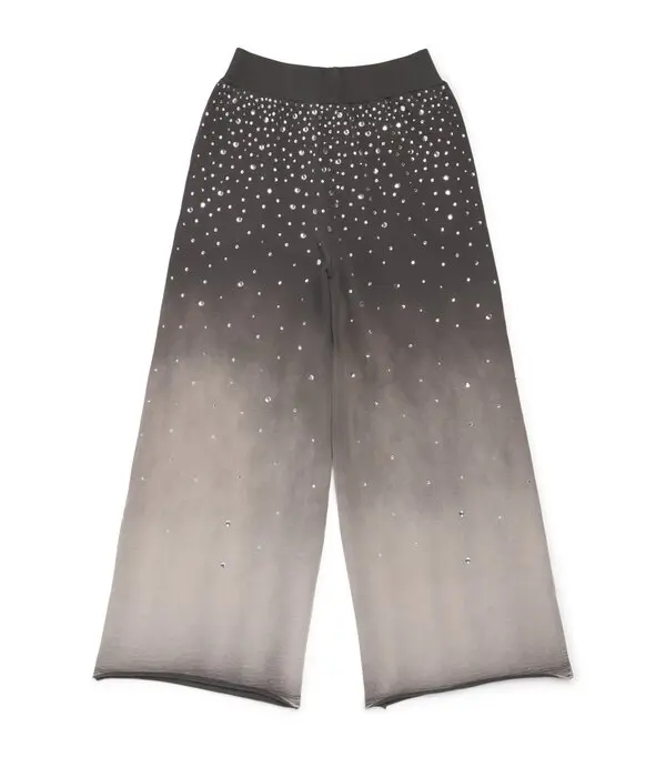 Monnalisa Degradé Rhinestone-embellished Sweatpants - Grey