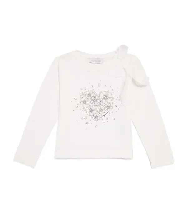 Monnalisa Heart Graphic T-shirt - Ivory
