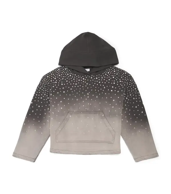 Monnalisa Degradé Rhinestone-embellished Sweatshirt - Grey