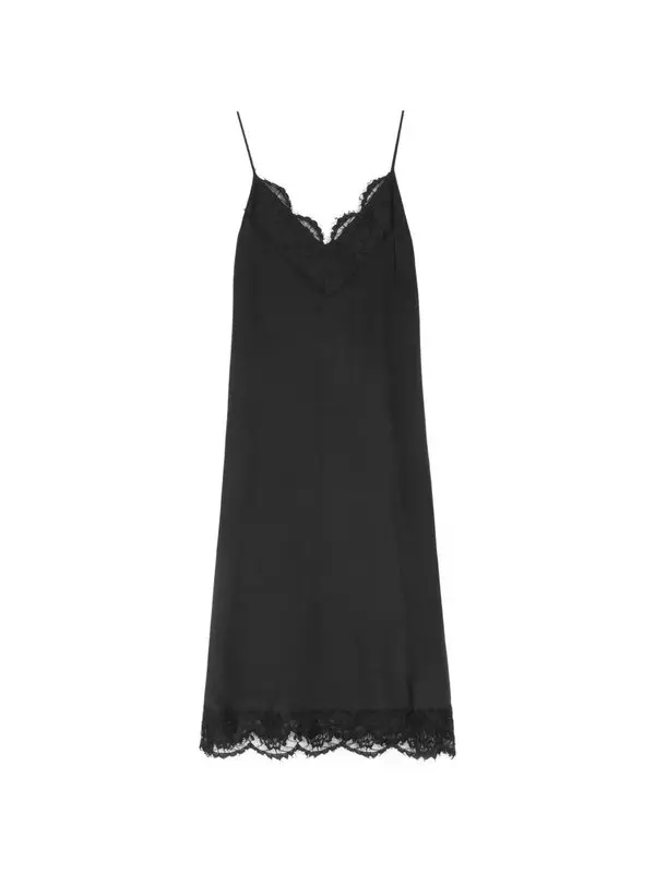Vera Wang Cadence Lace-trim Midi Dress - Black