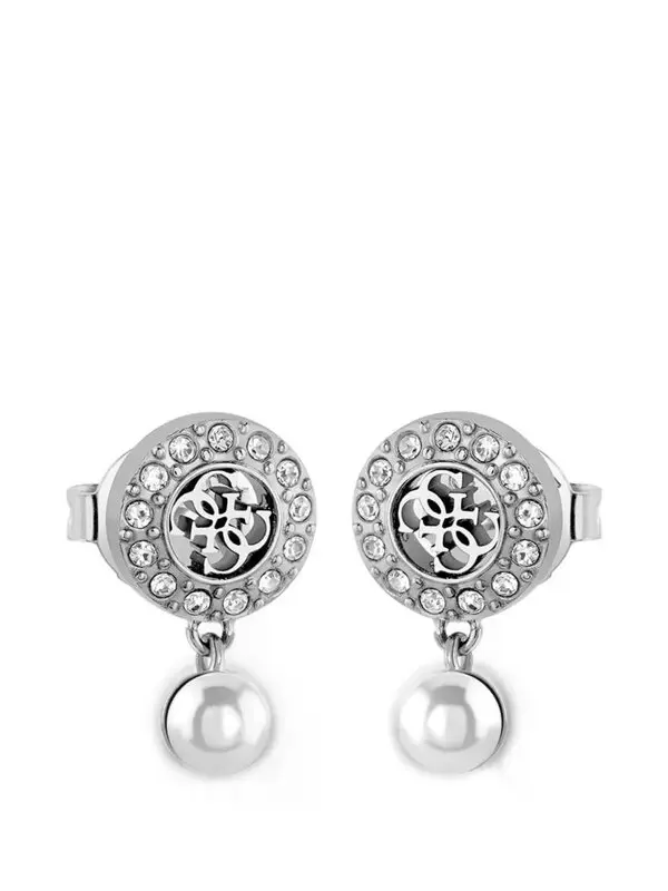 Guess Tiny Pearly Pearl-drop Earrings - Silver