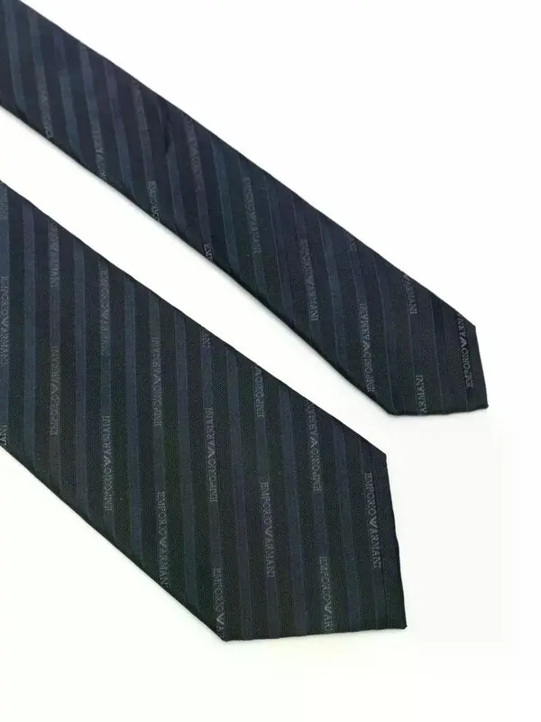 Emporio Armani Jacquard-logo Silk Tie - Blue