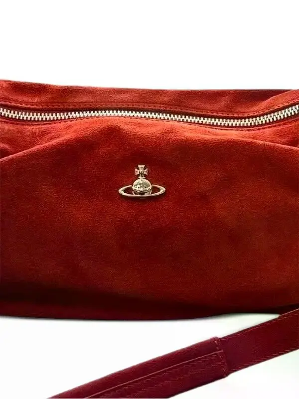 VIVIENNE WESTWOOD Orb Plaque Suede Shoulder Bag