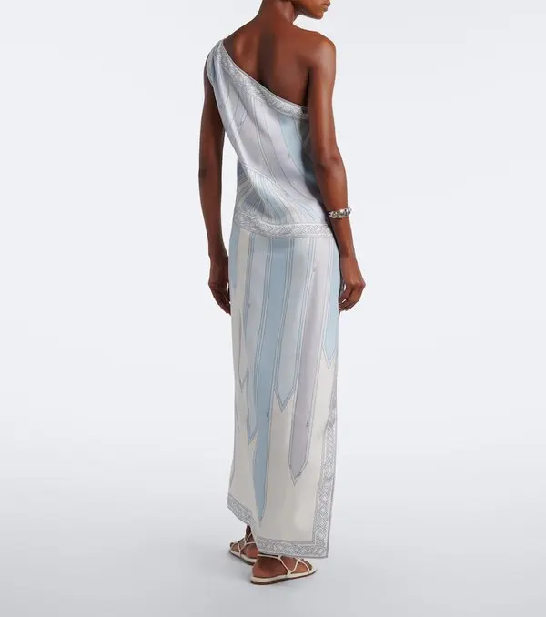 Emilio Pucci Iride One-shoulder Silk Twill Gown