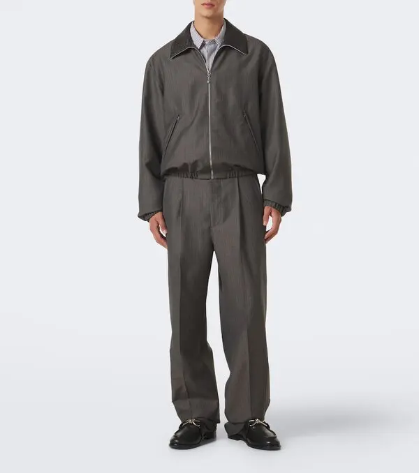 Bottega Veneta Pinstripe Wool And Mohair Wide-leg Pants