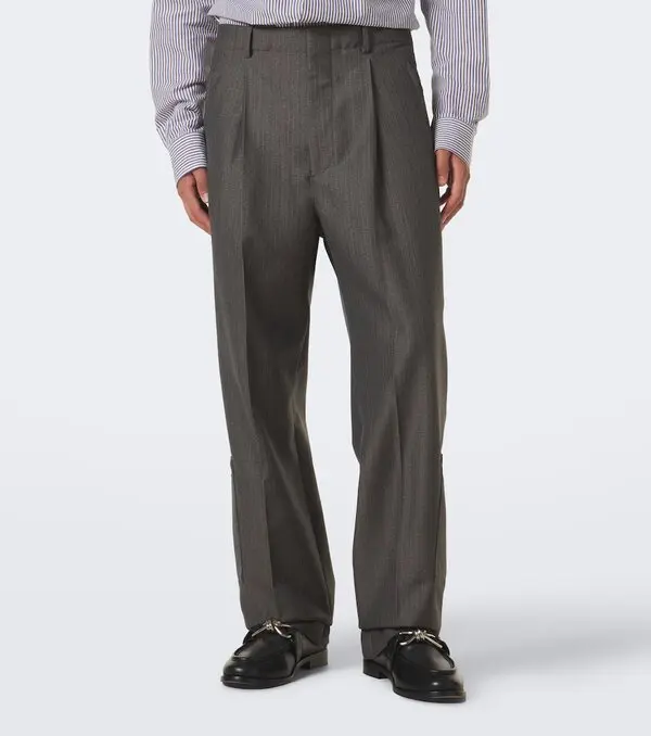 Bottega Veneta Pinstripe Wool And Mohair Wide-leg Pants