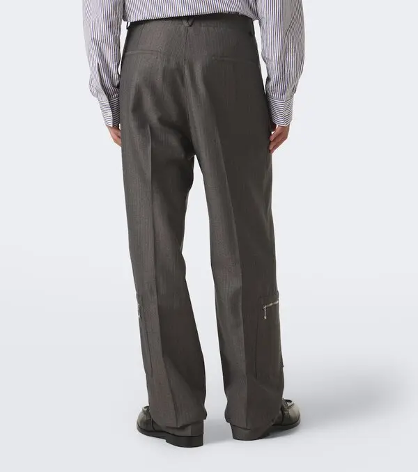 Bottega Veneta Pinstripe Wool And Mohair Wide-leg Pants