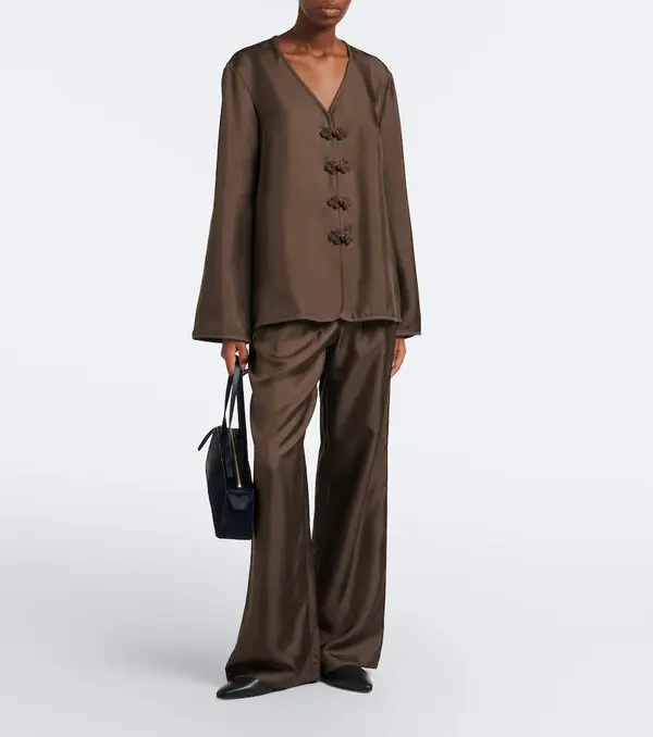 RÓHE Silk Wide-leg Pants