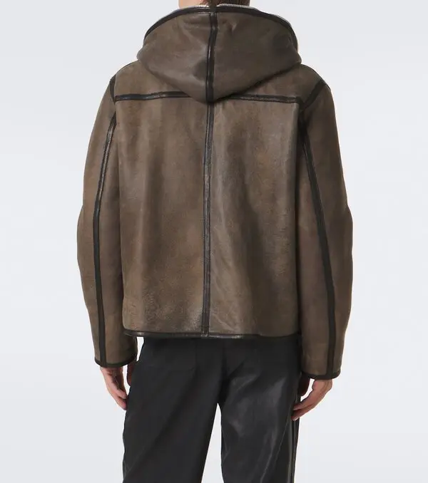Our Legacy Hooded Shearling-lined Leather Jacket