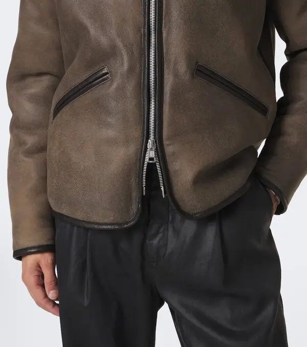 Our Legacy Hooded Shearling-lined Leather Jacket