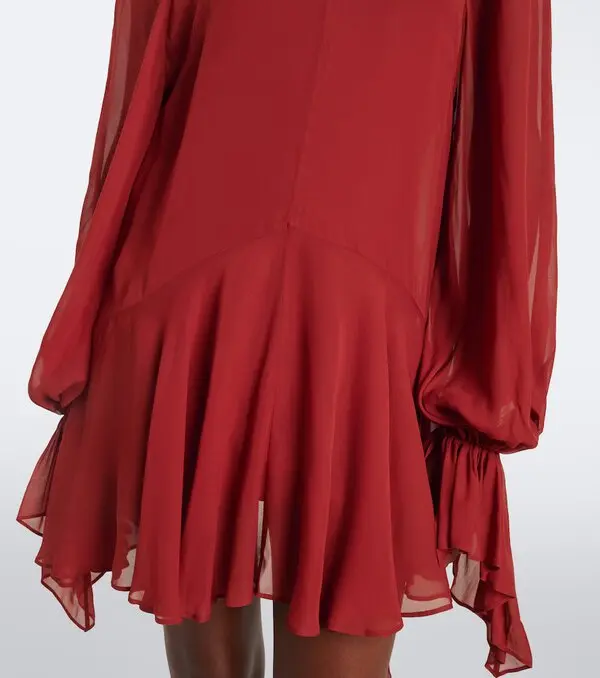 DE LA VALI Casimiro Ruffled Georgette Minidress