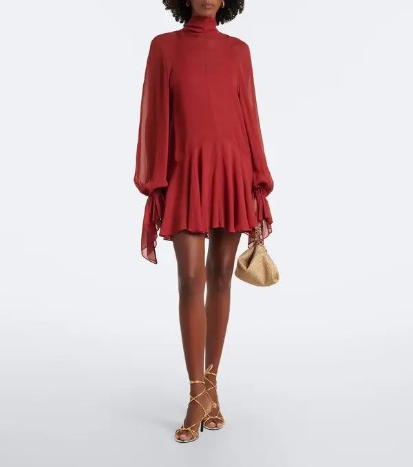 DE LA VALI Casimiro Ruffled Georgette Minidress