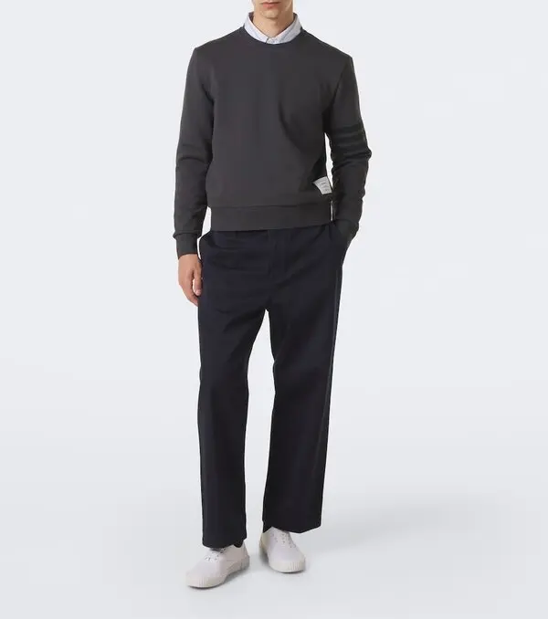 Thom Browne 4-bar Cotton Jersey Sweatshirt
