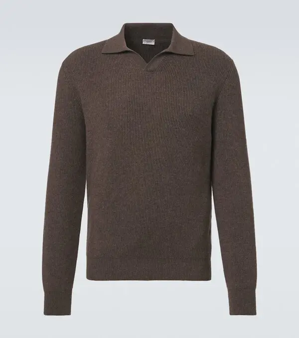 Agnona Cashmere Polo Sweater - Brown