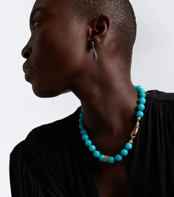 SUZANNE KALAN 18kt Necklace With Amazonites And Diamonds