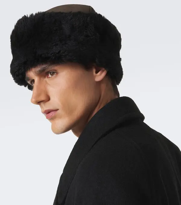 Our Legacy Blizzard Leather And Shearling Hat