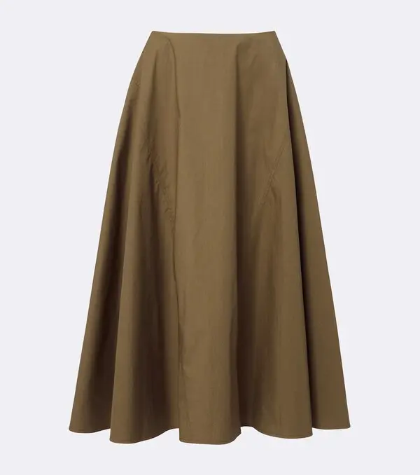Tory Burch Cotton-blend Poplin Midi Skirt