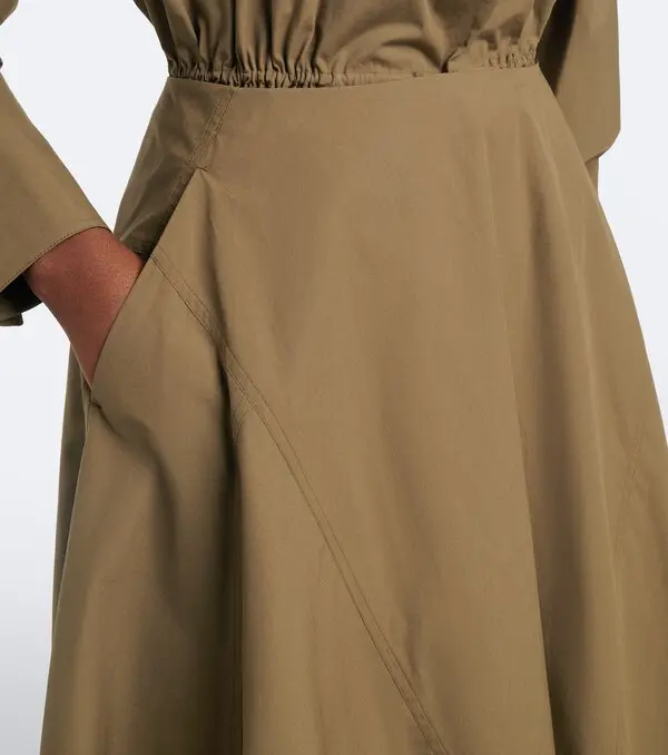 Tory Burch Cotton-blend Poplin Midi Skirt