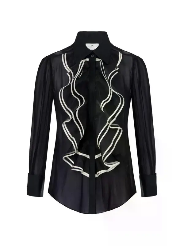 Elisabetta Franchi Shirt In Georgette Fabric With Ruffles