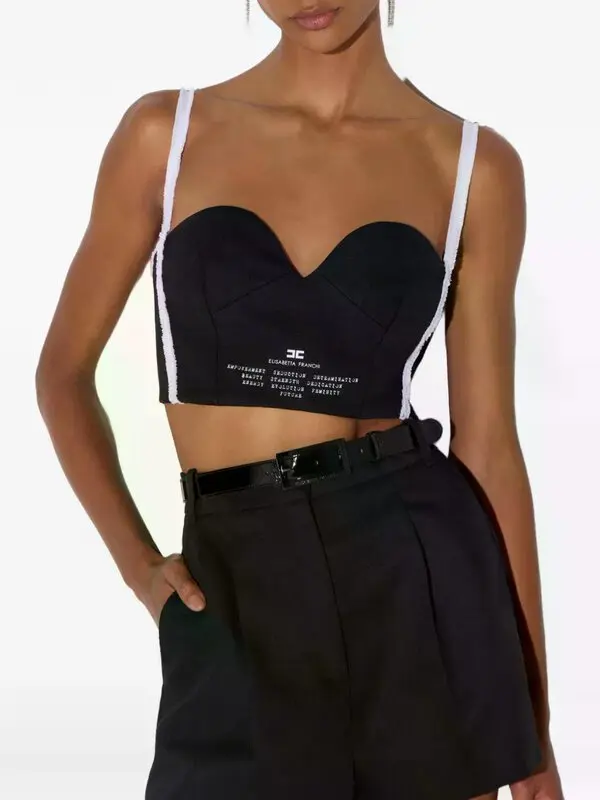 Elisabetta Franchi Wool Bra With Logo Print