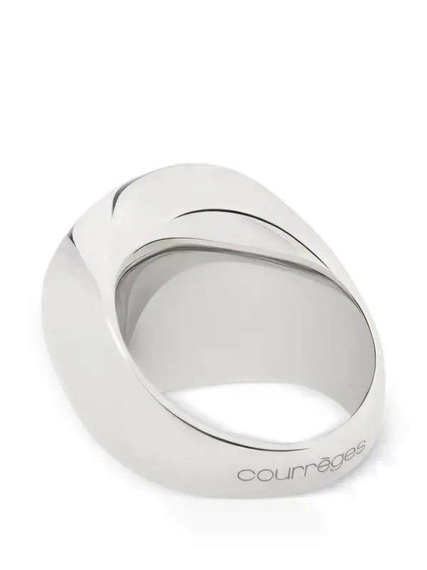 COURREGES Ac Logo-plaque Signet Ring