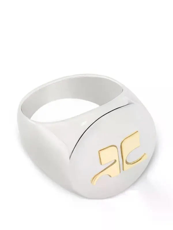 COURREGES Ac Logo-plaque Signet Ring