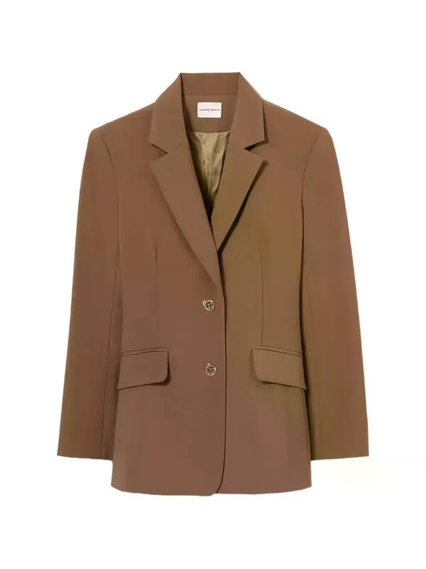 Claudie Pierlot Notched-lapel Button-fastening Blazer - Neutrals