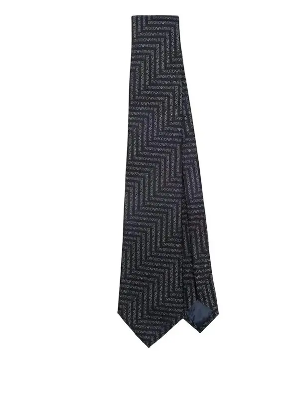 Emporio Armani Geometric-pattern Tie - Blue