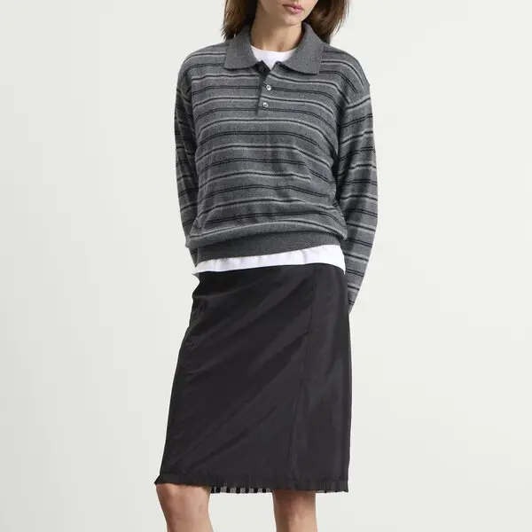 DUNST Collared Striped Sweater
