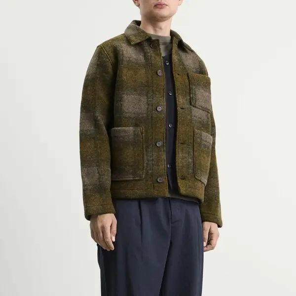 Universal Works Techno Melton Check Tag Jacket