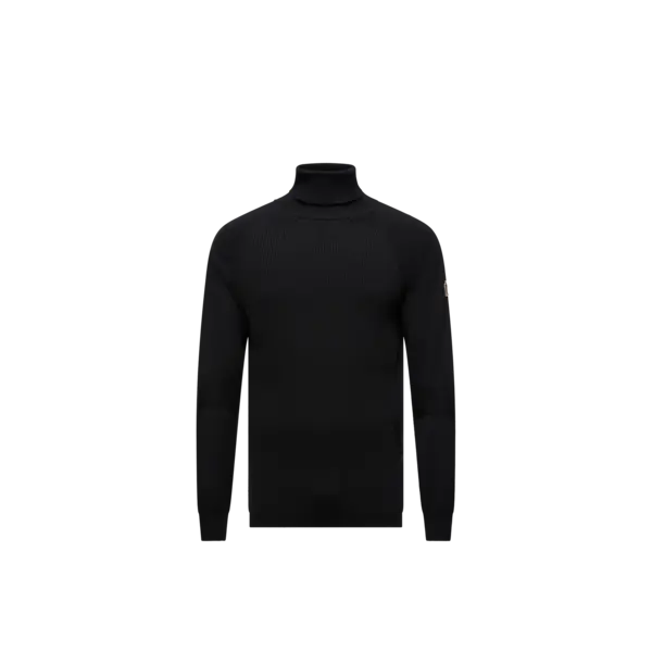 Moncler Wool Blend Polo Neck Jumper - Black