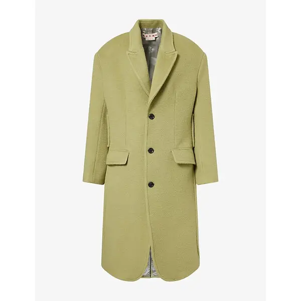 Marni Single-breasted Wool-blend Coat - Verde