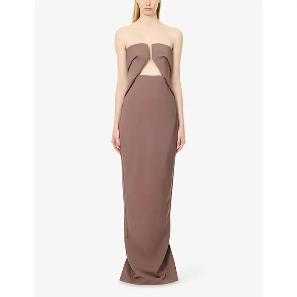 Rick Owens Prong Strapless Wool-blend Gown