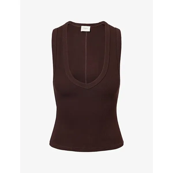 Dissh Yasmin Plunge-neck Cotton-blend Tank Top