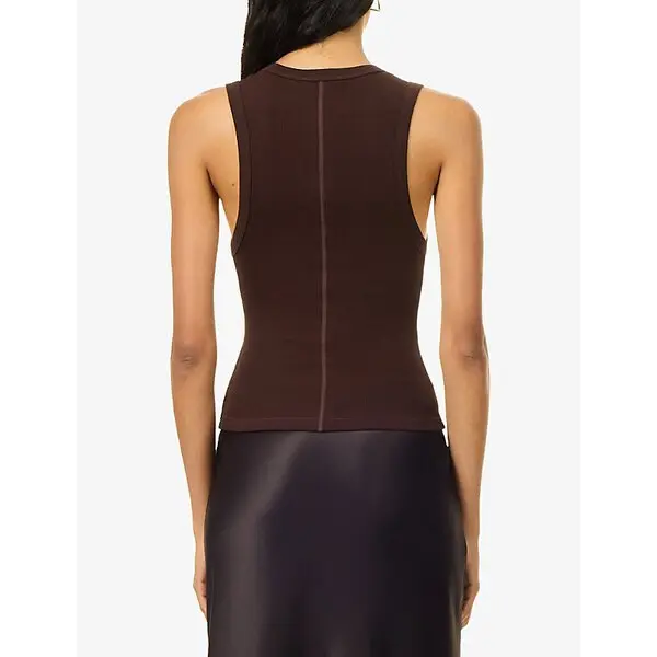 Dissh Yasmin Plunge-neck Cotton-blend Tank Top