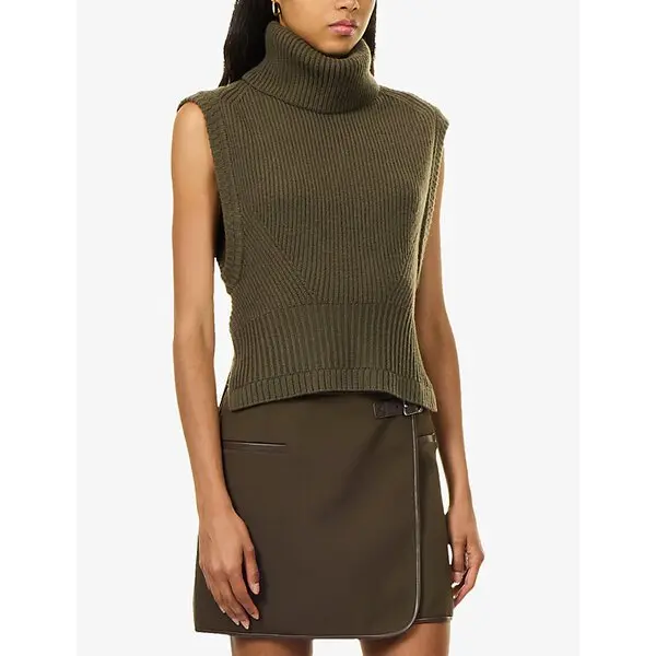 Simkhai Maple Turtleneck Wool-blend Knitted Vest