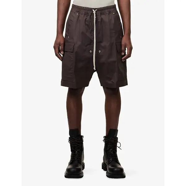 Rick Owens Cargobela Patch-pocket Cotton-blend Shorts