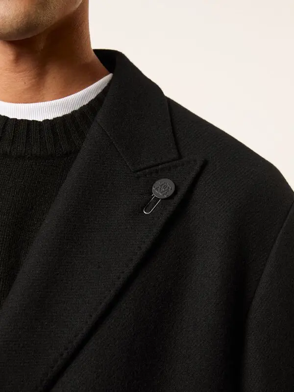 REISS Monogram Double-breasted Relaxed Coat Wool-blend