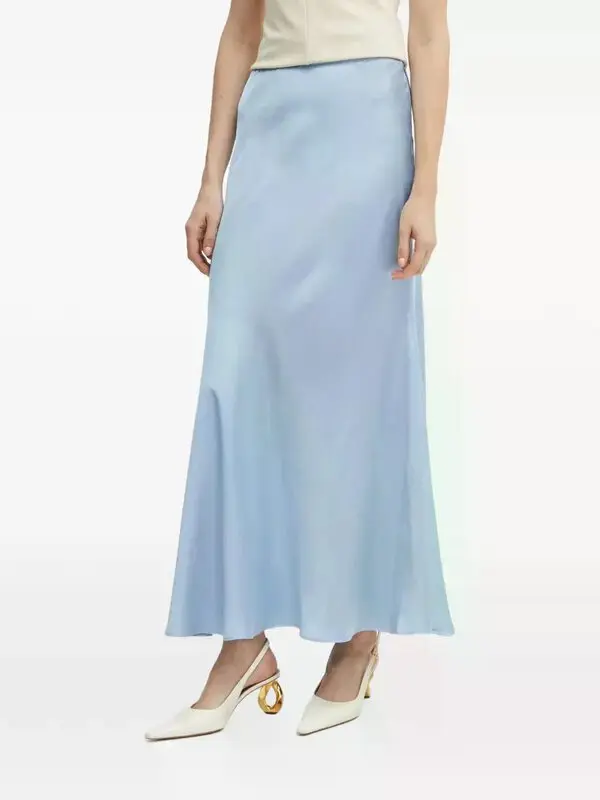 Bardot Monroe Satin A-line Skirt - Blue