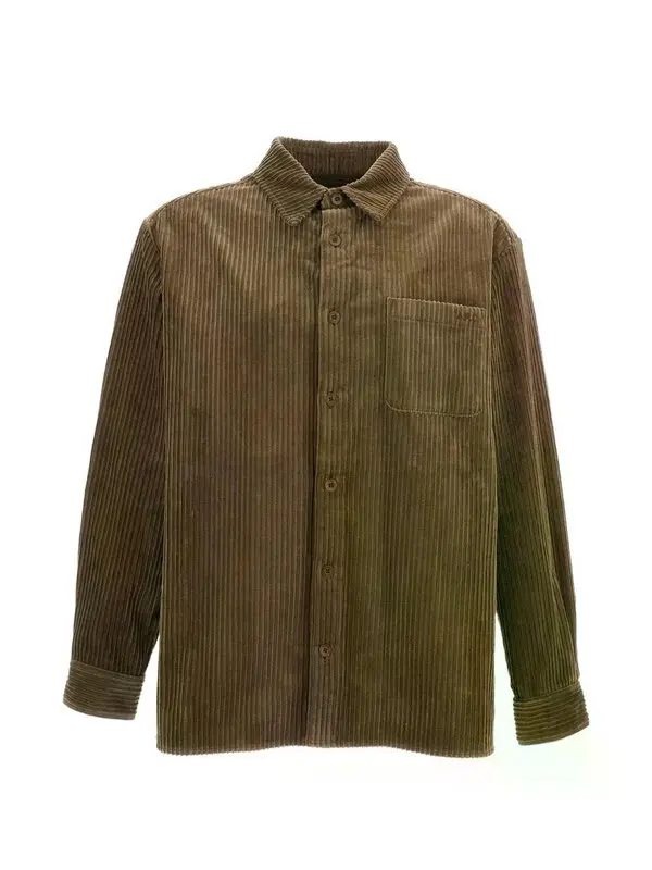 A.p.c. Corduroy-texture Cotton Shirt - Brown