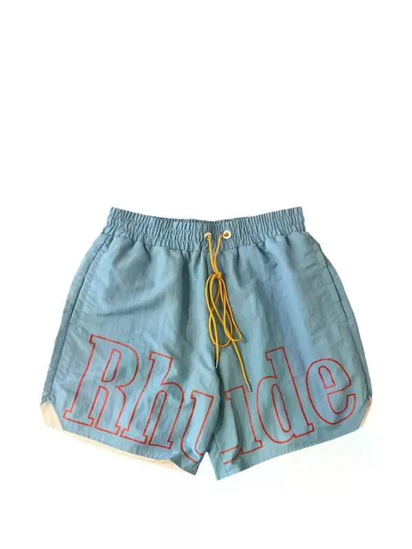 Rhude Logo-print Swim Shorts - Blue
