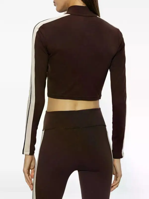 Palm Angels Logo-print Zip-up Cropped Sweatshirt