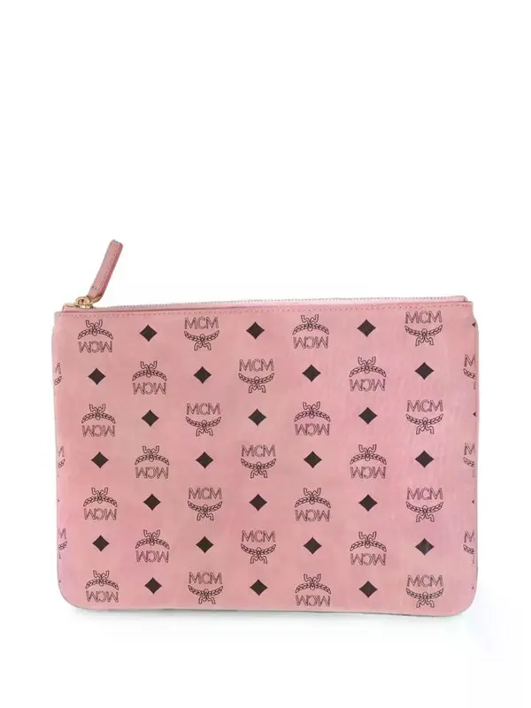 Mcm Medium Visetos Monogram-print Zipped Messenger Bag