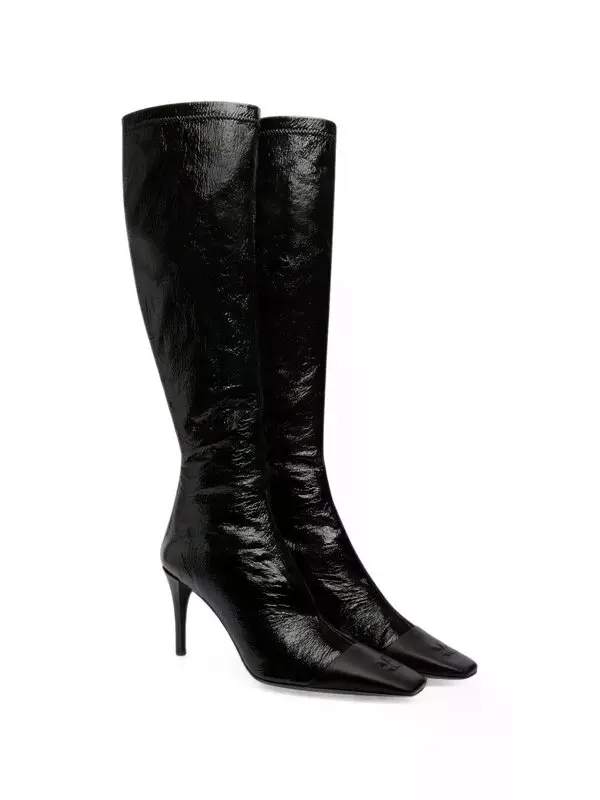 COURREGES Crinkled Toe-cap Boots - Black