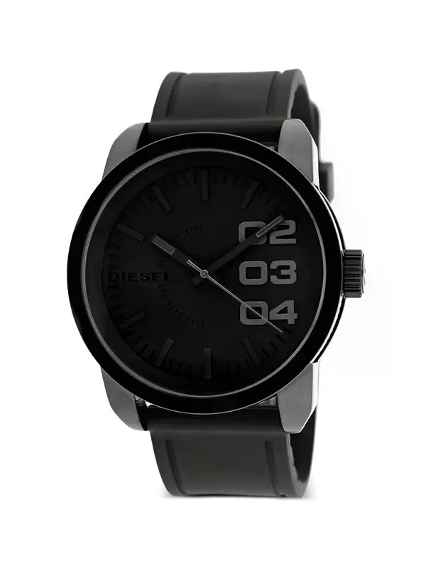 DIESEL® Round Face Strap Watch - Black