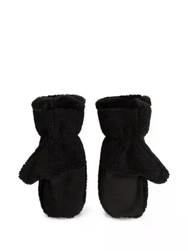 Karl Lagerfeld Ikon Shearling Mitten Gloves - Black